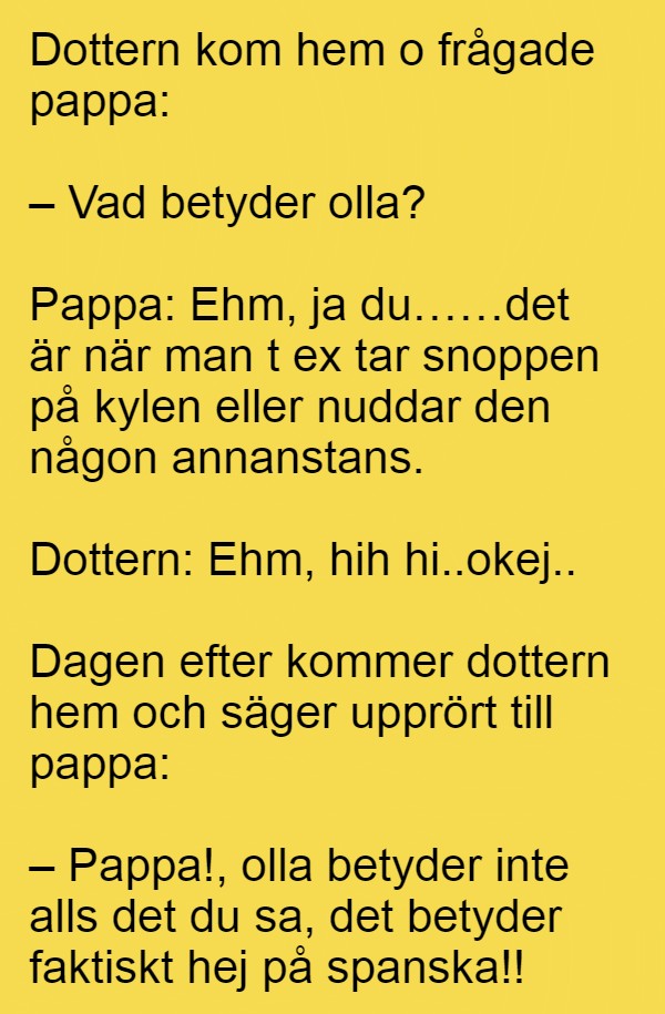 Dottern Kom Hem Och Frågade Pappa…